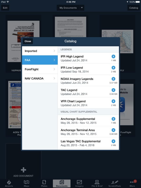 Where are chart supplements and legends in ForeFlight? - iPad Pilot News