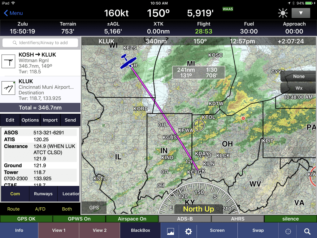 WingX Pro tip: customizing the moving map window layouts : iPad Pilot News