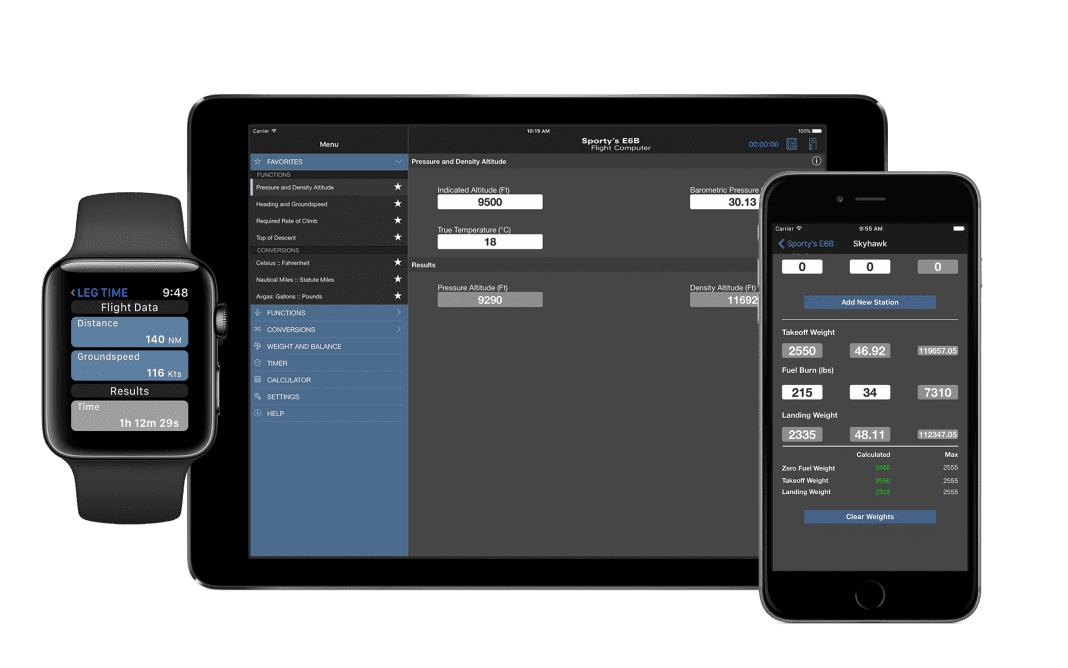 Sporty’s brings full E6B functionality to Apple Watch - iPad Pilot News
