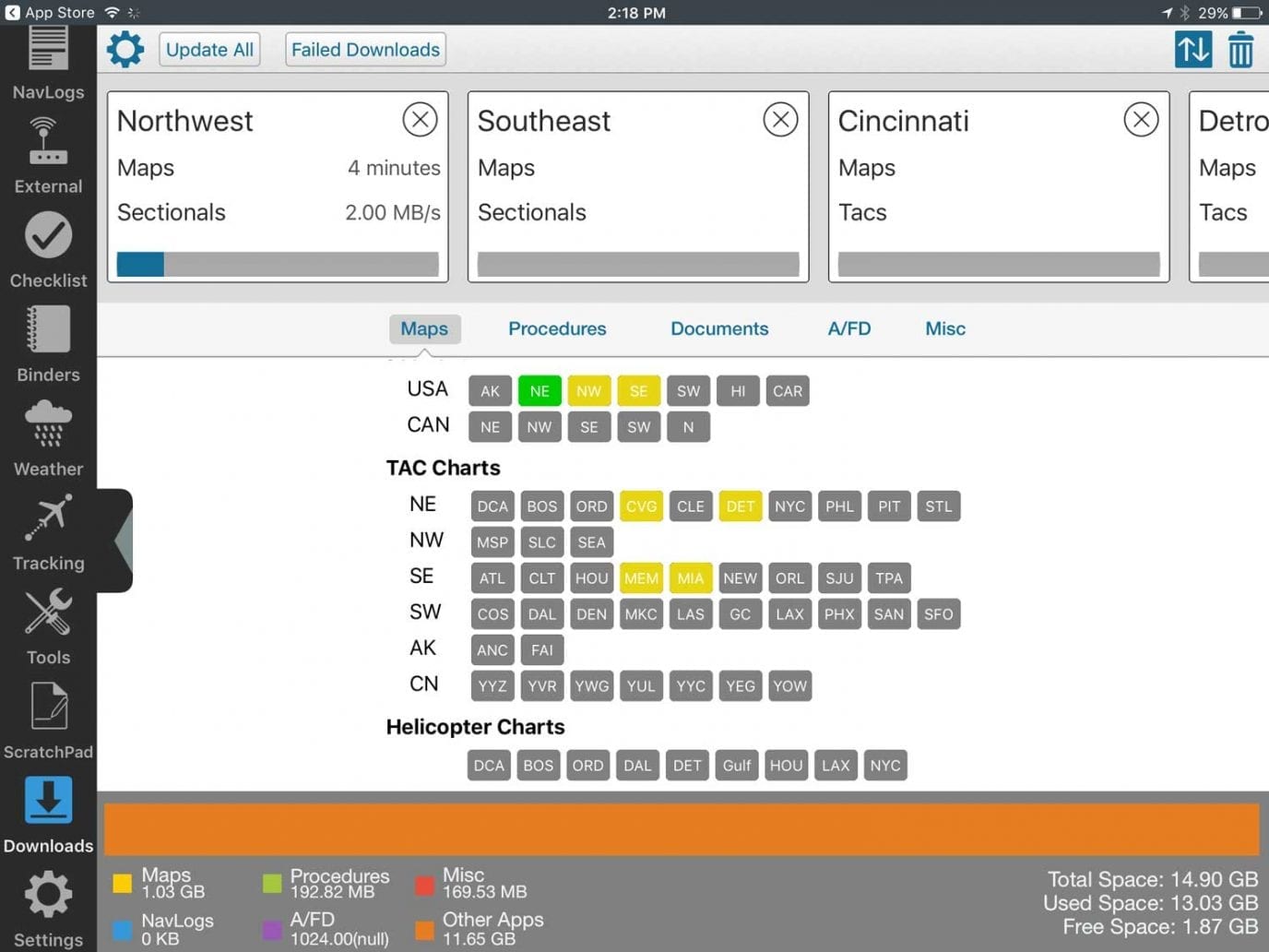 FltPlan Go adds improved download manager : iPad Pilot News