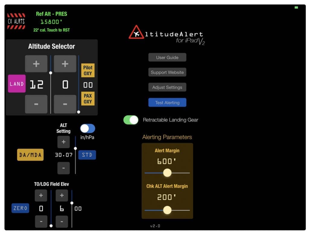 AltitudeAlert adds baro pressure input and DA/MDA alerts - iPad Pilot News