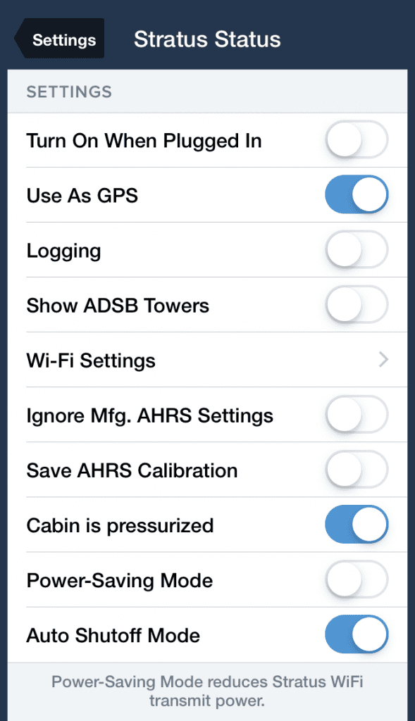 Understanding Stratus settings - iPad Pilot News