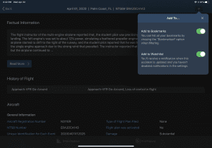 Aviation Accidents app provides quick access to NTSB database - iPad ...