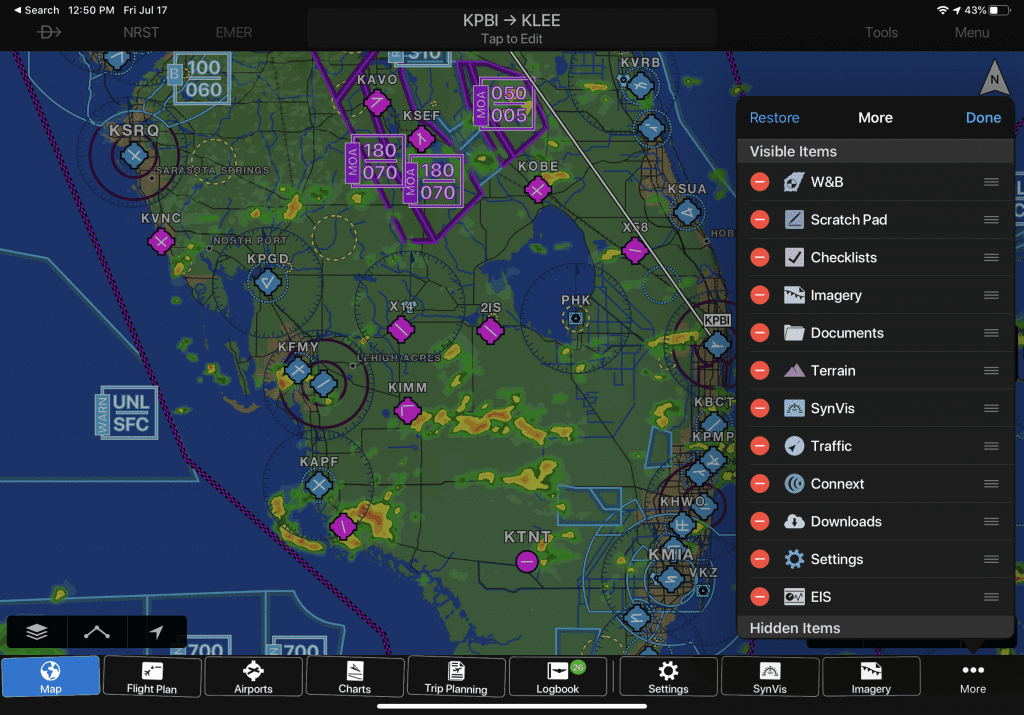 Garmin Pilot adds tab bar interface and new features - iPad Pilot News