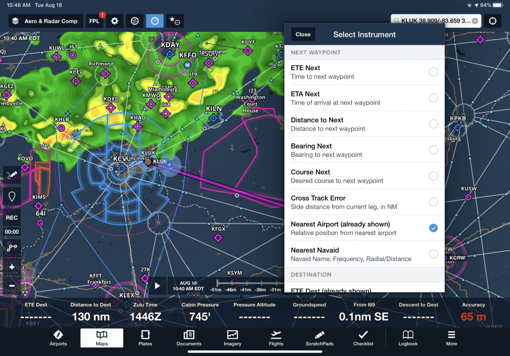 How to customize ForeFlight’s instrument panel on the map - iPad Pilot News