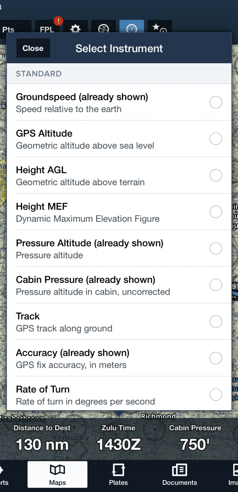 How to customize ForeFlight’s instrument panel on the map - iPad Pilot News