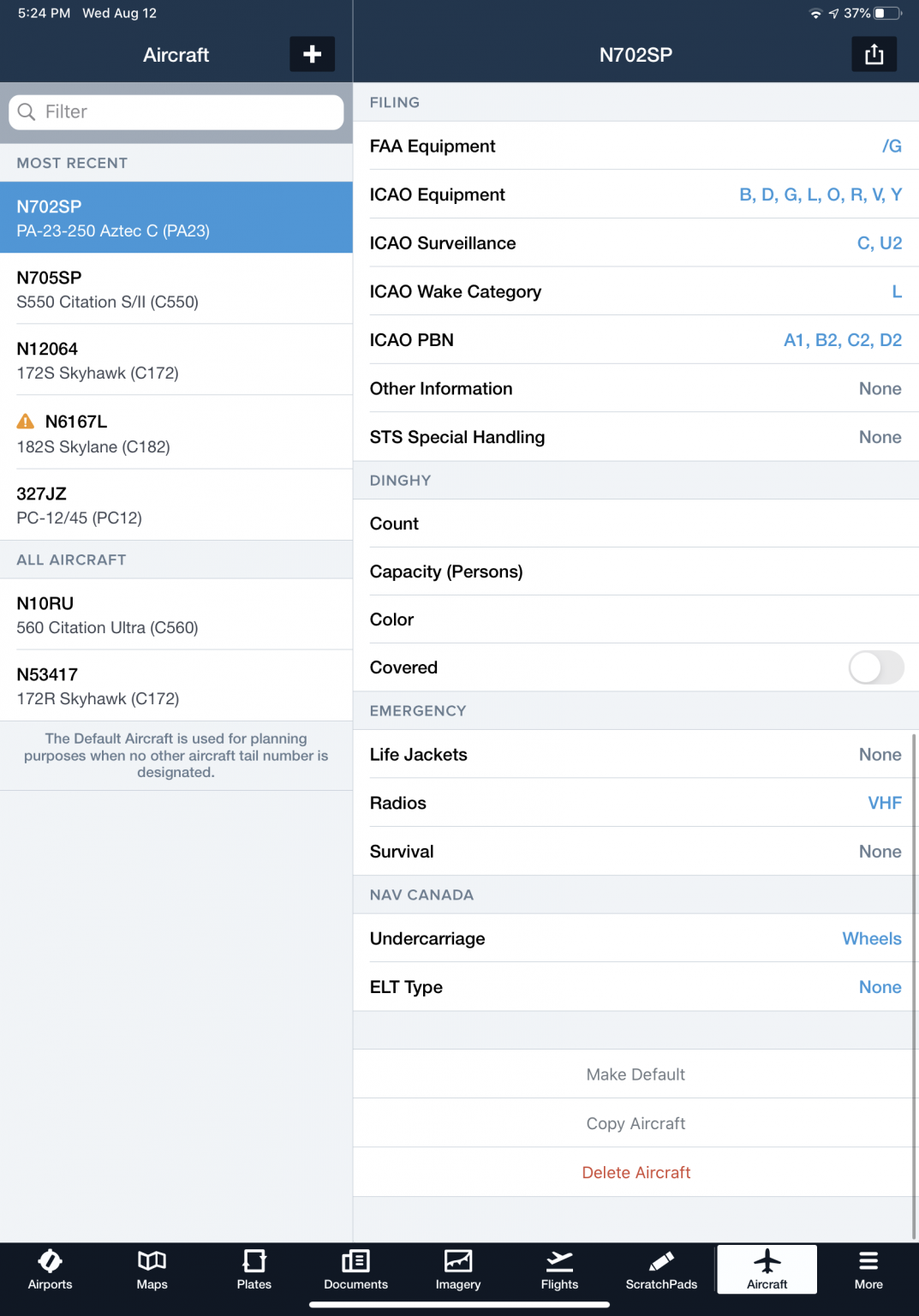 How to set up aircraft equipment codes in aviation apps to file VFR/IFR ...