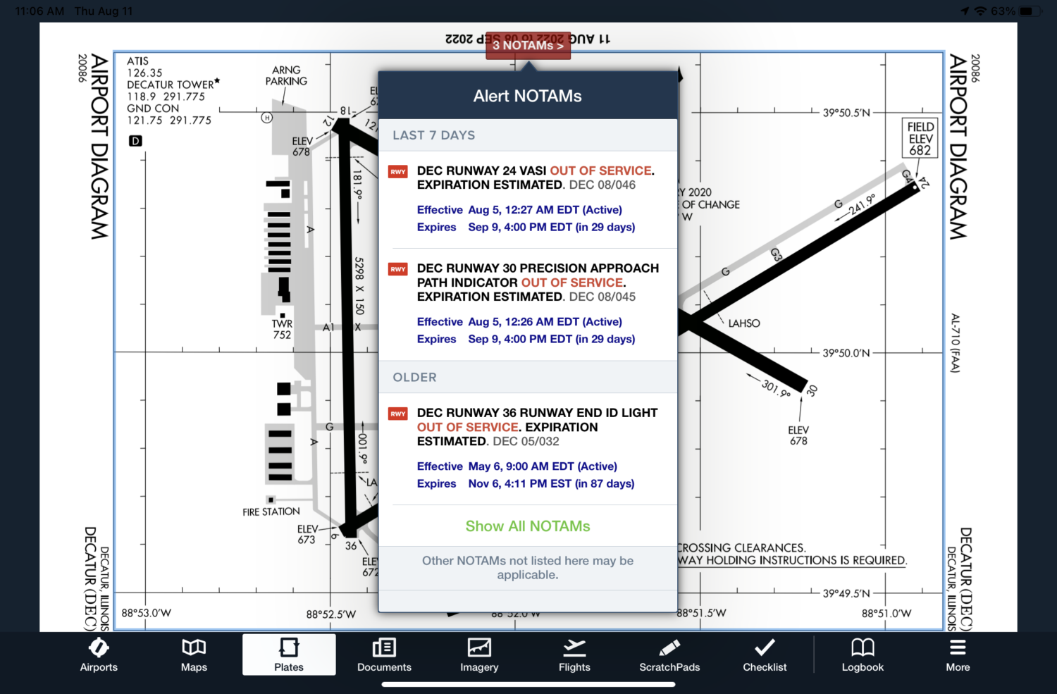 How to find NOTAMs in ForeFlight and Garmin Pilot