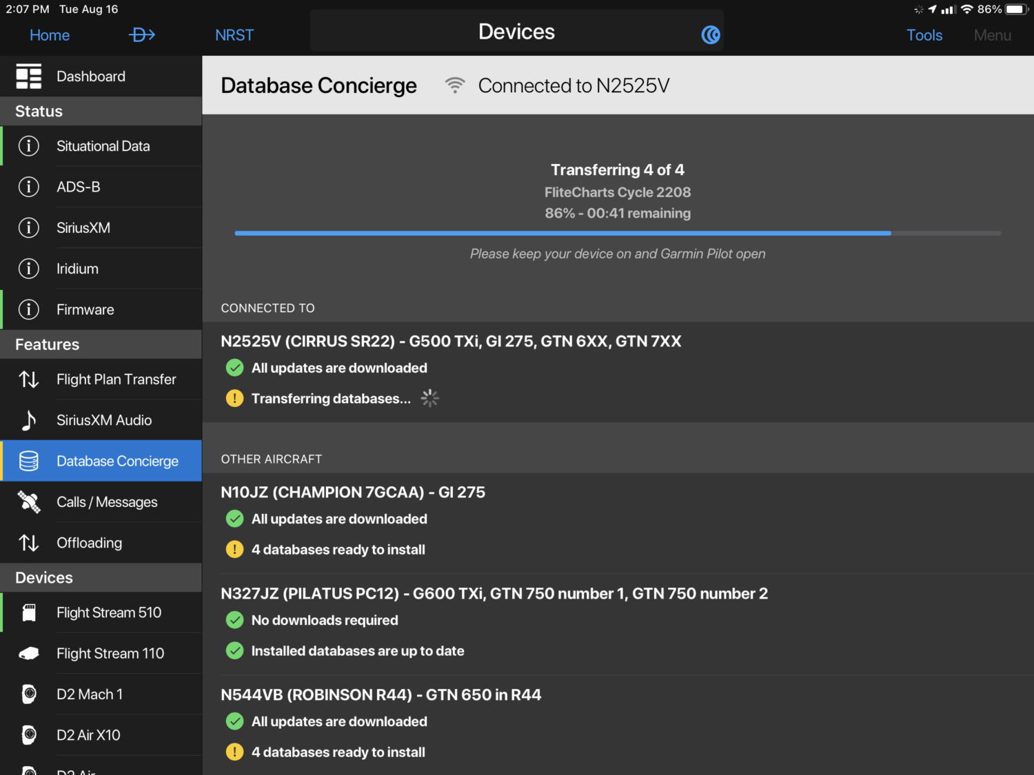 How to wirelessly update panel avionics with Garmin Database Concierge ...