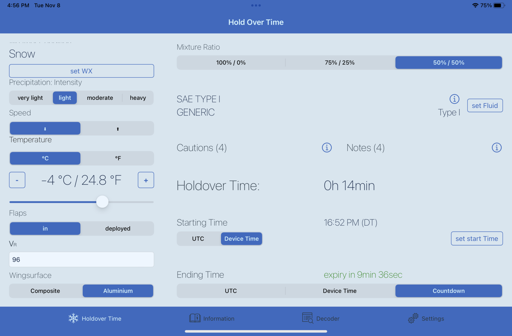 Winter Ops app provides de-/anti-Icing holdover time calculations ...