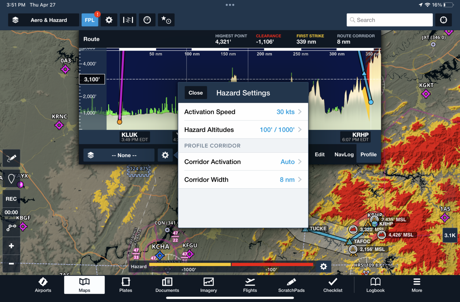 ForeFlight adds runway length filter and profile corridor to the map ...