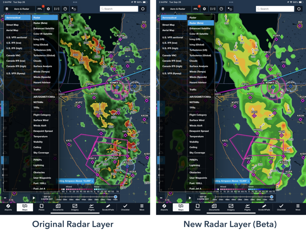 ForeFlight adds new weather radar layer - iPad Pilot News