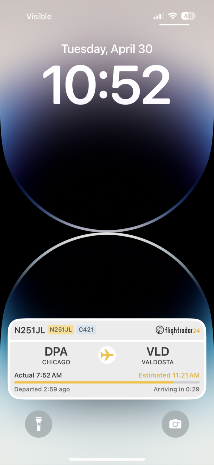 FlightRadar24 adds support for iOS live activities - iPad Pilot News