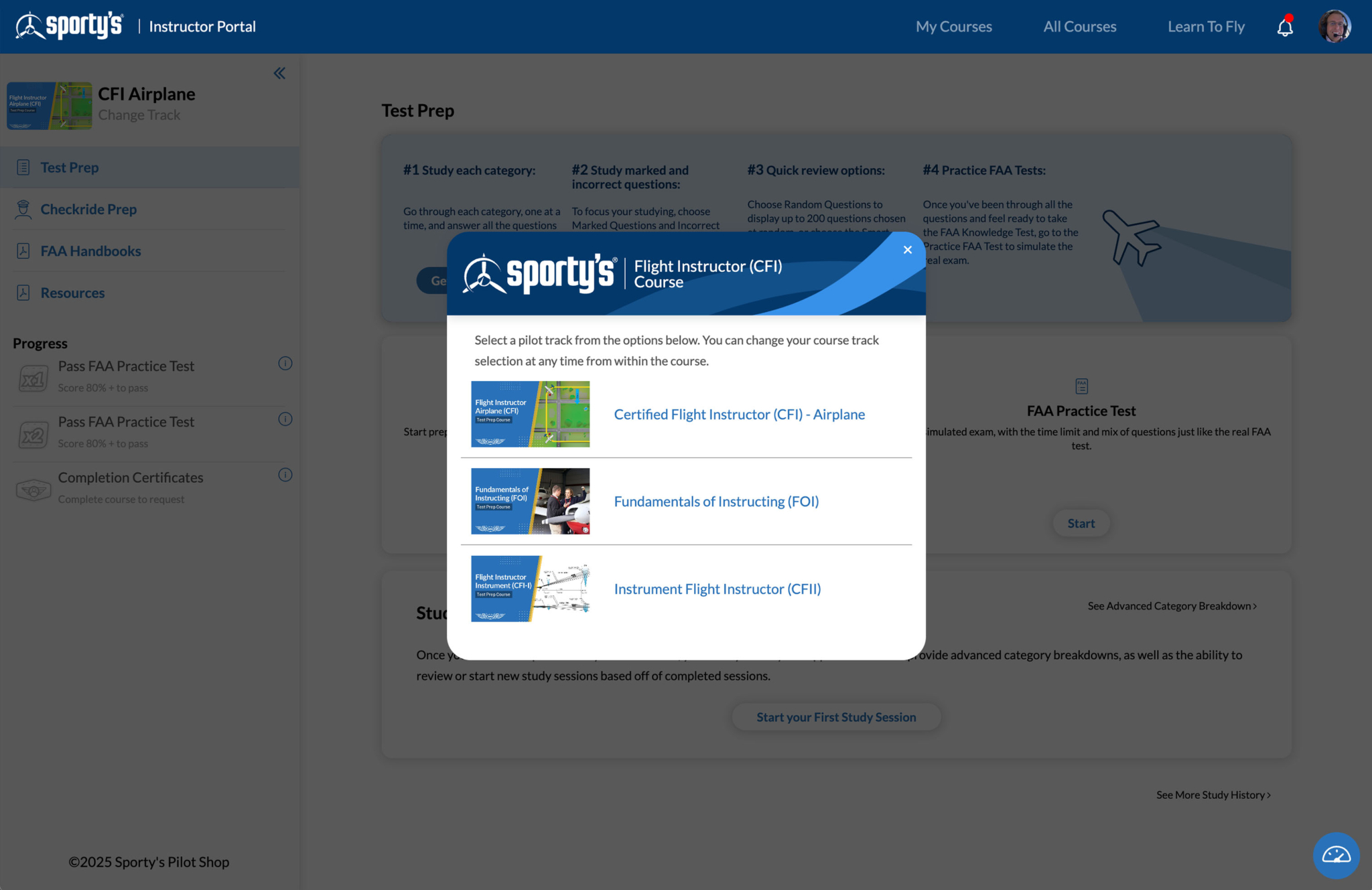 New CFI Test Prep Course Now Available in Sporty’s Pilot Training App ...